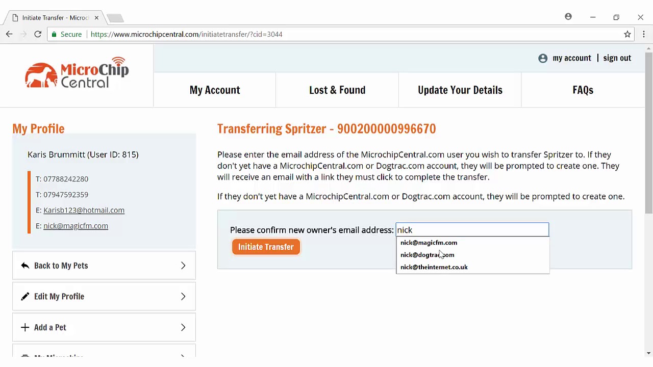 Microchip Central - Transferring a Pet to a New Keeper - YouTube