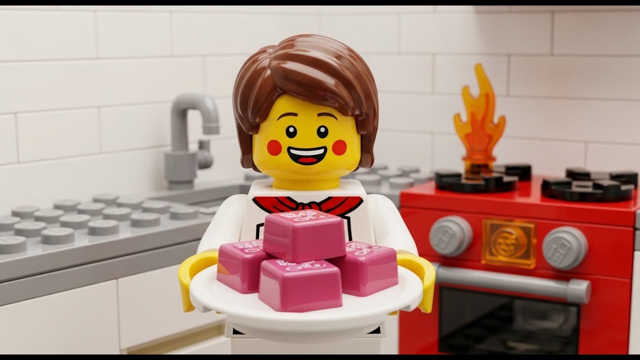 Satisfying LEGO Cooking: Melting Strawberry Chocolate Blocks 🍓 - YouTube