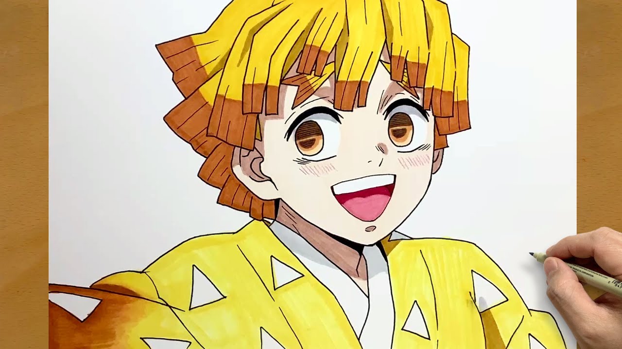 How to Draw Zenitsu Agatsuma from Demon Slayer || Easy Anime Drawing ...