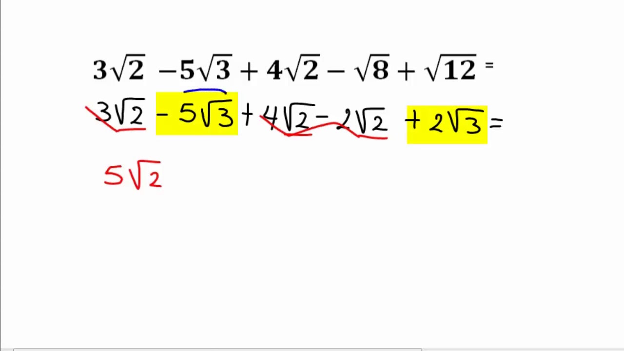 Operaciones con radicales - YouTube