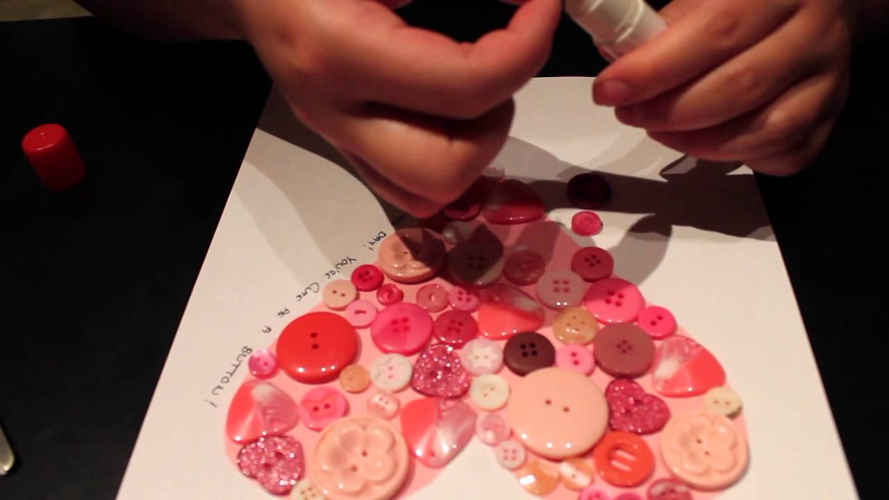 Valentines Day Button Craft! - YouTube