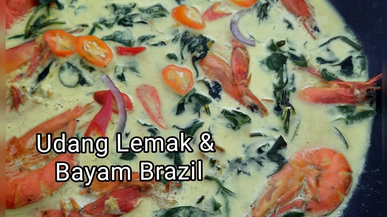 Resepi Udang Masak Lemak & Bayam Brazil | Yellow Prawn Curry With ...