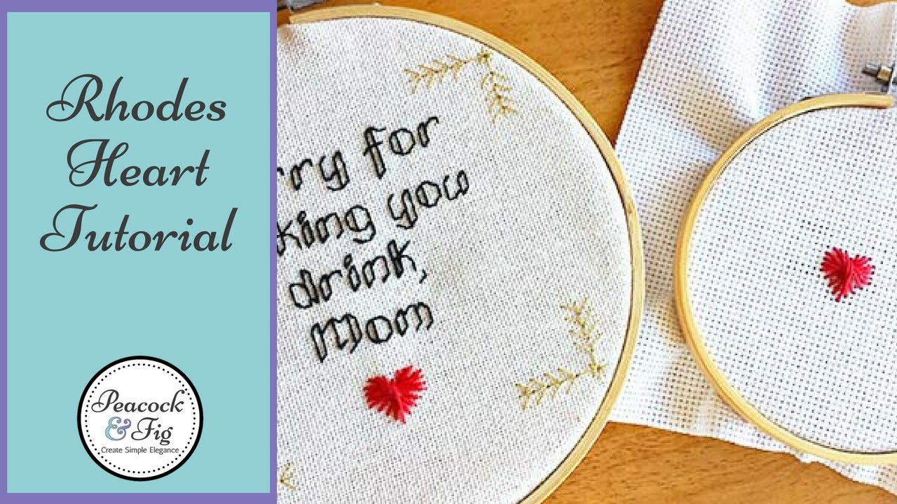 Embroidery stitch tutorial: the Rhodes Heart - YouTube