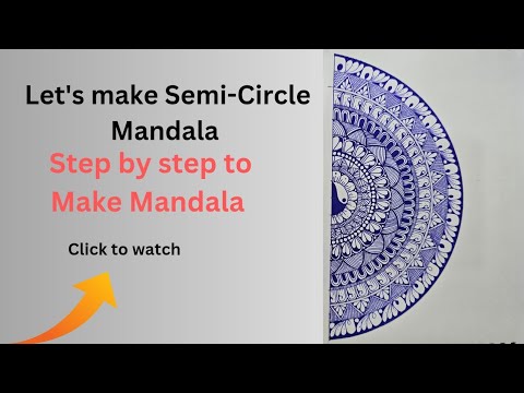 Let's draw Semi-Circle Mandala[ How to draw Semi-Circle Mandala] - YouTube