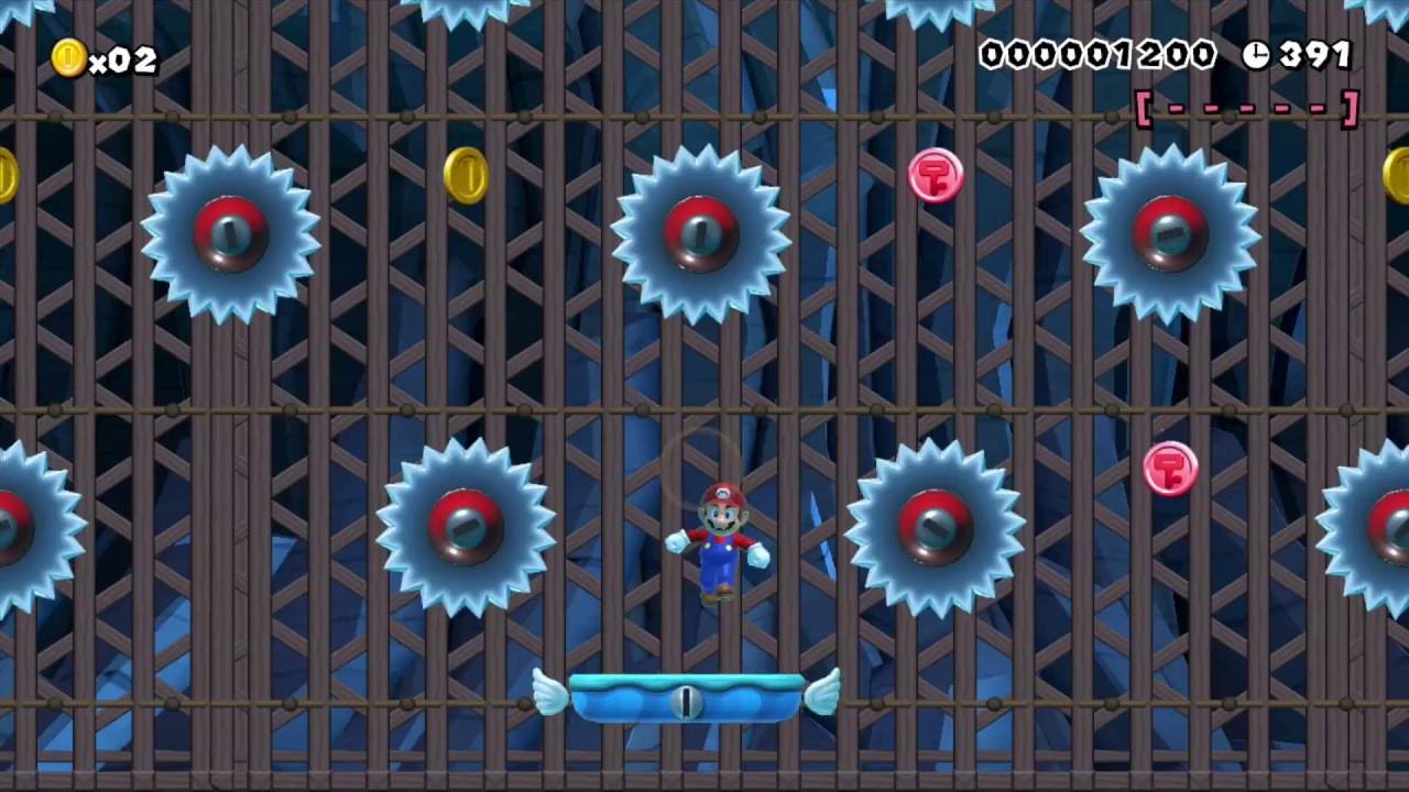 Super Mario Maker Levels: "Key Coins, Grinders & Platforms" - YouTube