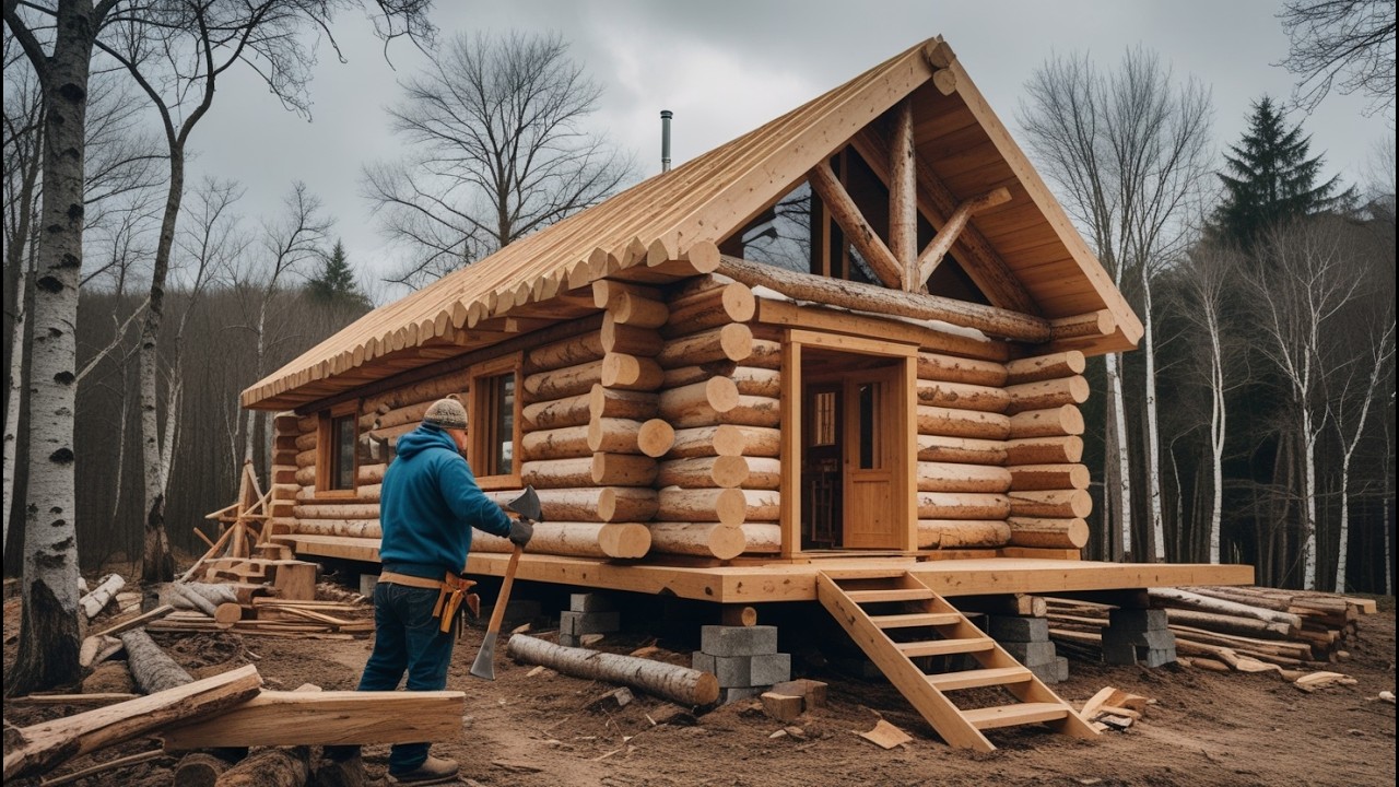 Man builds cabin alone with dog in 35 days start to finish by ...