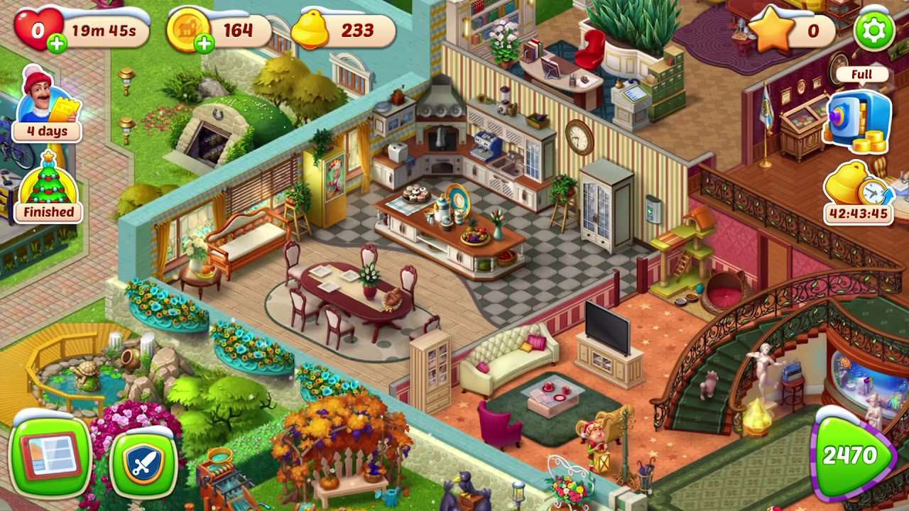 Homescapes game: completed house real levels - YouTube