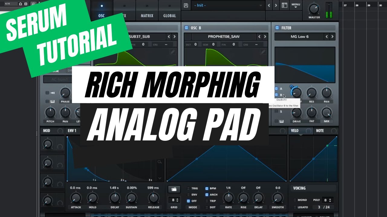 How to make a rich, morphing analog pad in Serum - YouTube