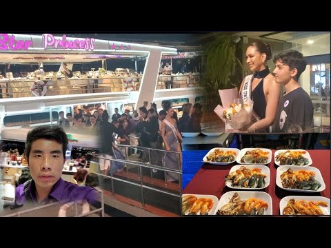 Nkoj loj heev , mu noj mov caij nkoj nrog cov niam nkauj ntsuab thaib ...