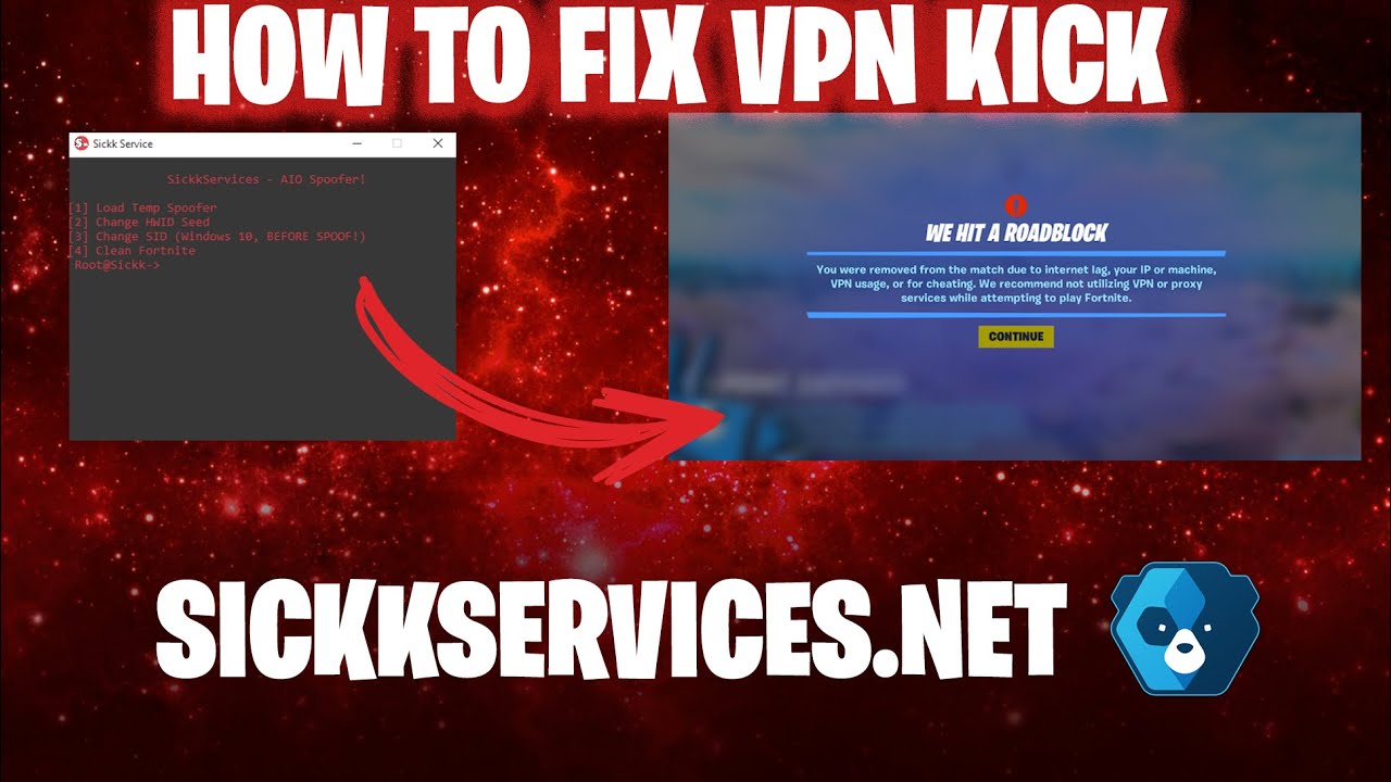 Fixing Your VPN Kick In Fortnite with SickkServices AIO TEMP SPOOFER ...