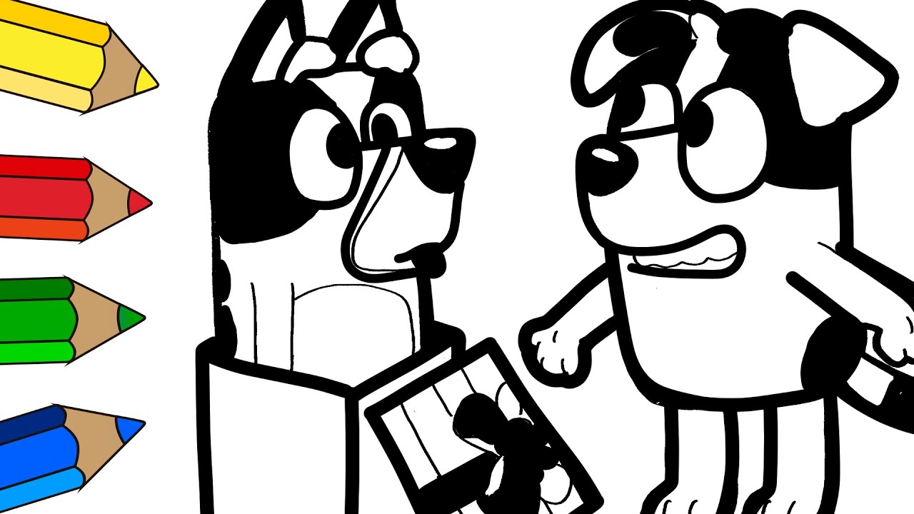 Drawing Bluey's Birthday Party Surprise and Bingo and Jack🥳How to Draw ...