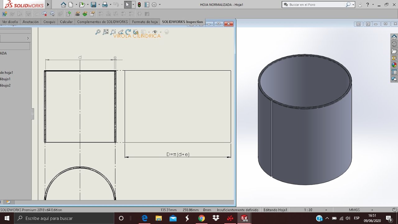 Aprendiendo a utilizar SolidWorks Virola Cilíndrica ejercicio#1 (Chapa ...