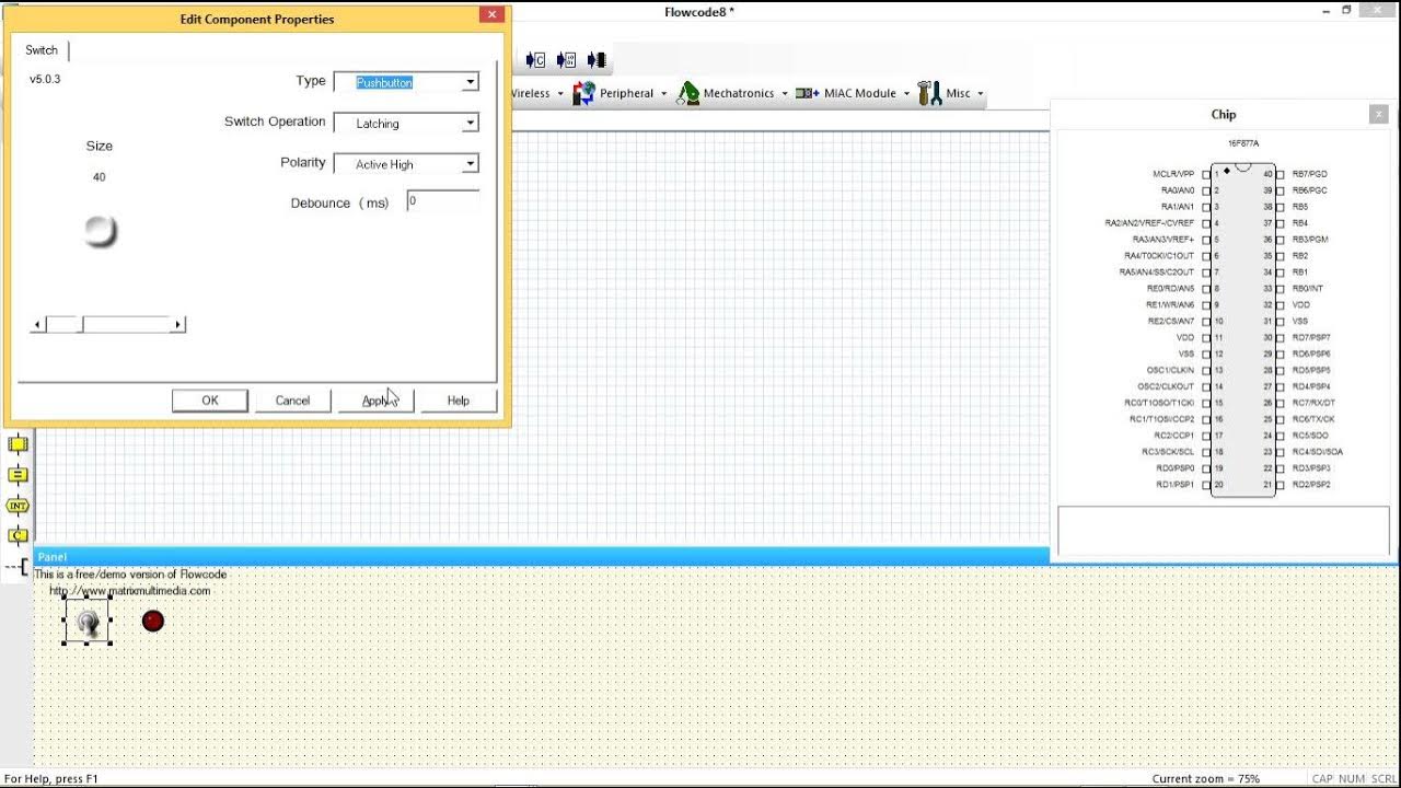 Interfacing Pushbutton with LED - YouTube