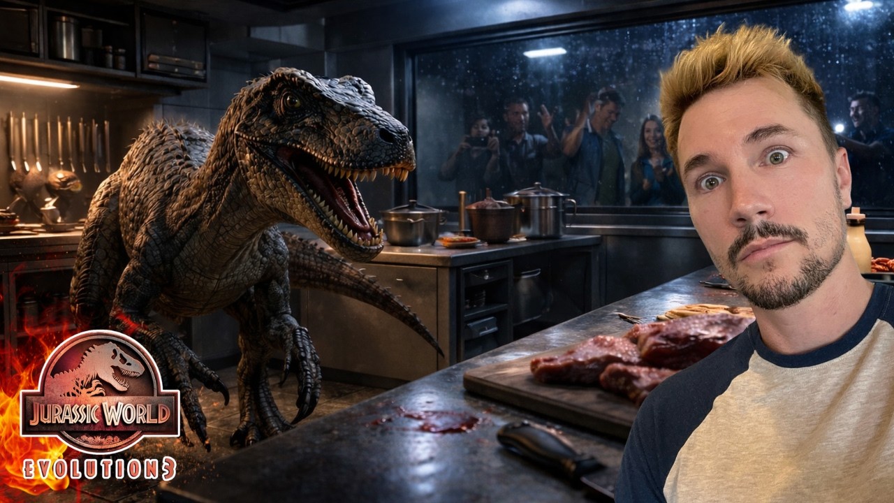 Raptor Kitchen Disaster in Jurassic World Evolution 3 (Dinosaur Escape ...