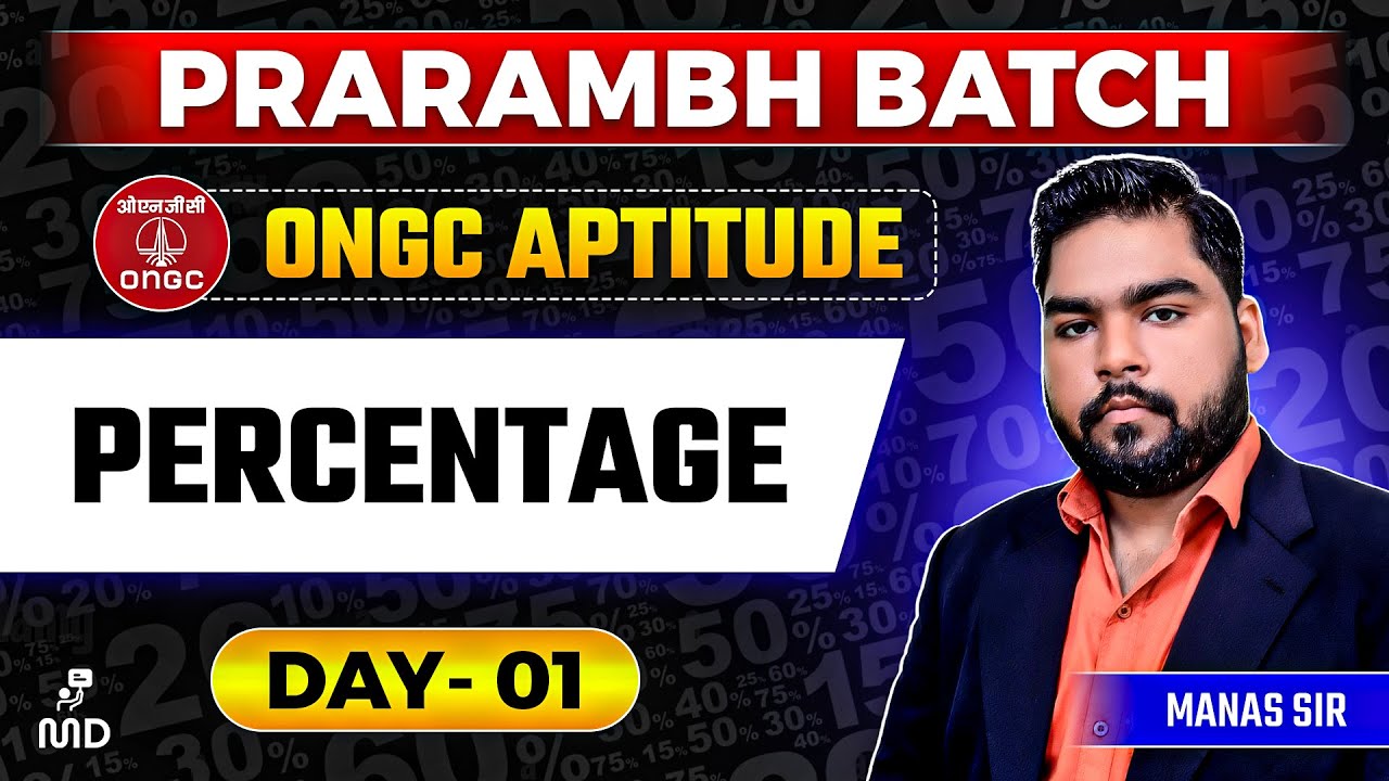 Percentage 01 | ONGC Aptitude Preparation | Practise IBPS Question Pattern I MargDarshan - YouTube