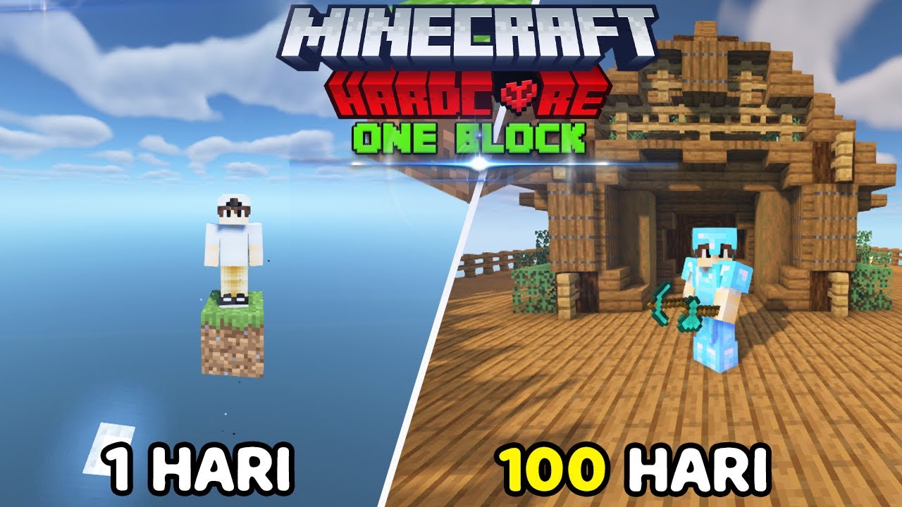 100 Hari di Minecraft Hardcore Tapi Cuma Satu Block! - YouTube