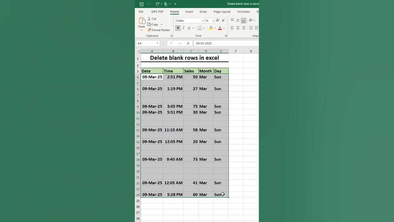 How to Delete Blank Rows in Excel in One Click! #ExcelHindi #ExcelTips #ExcelTutorial - YouTube