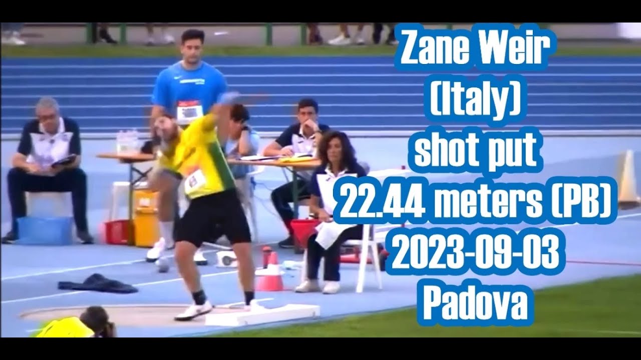 Zane Weir (Italy) shot put 22.44 meters 2023-09-03 6th Meeting Citta ...