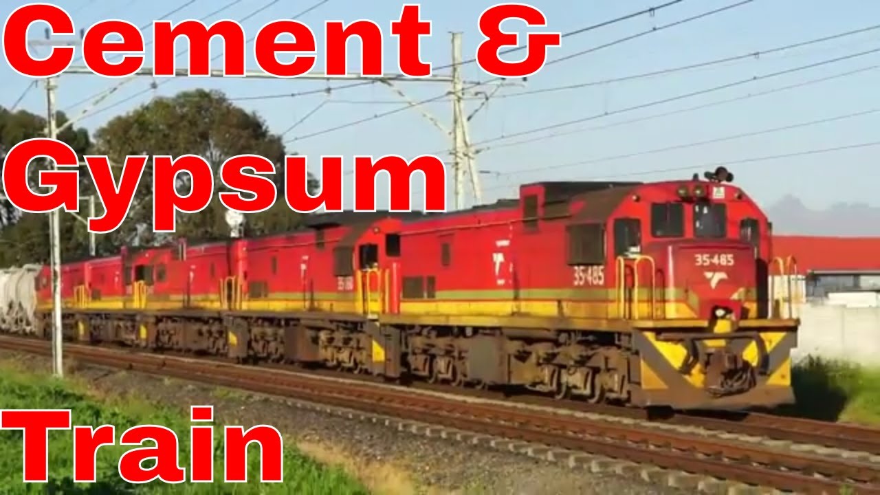 TRANSNET freight rail 5x Diesels SAR Class 35's with Cement and Gypsum ...