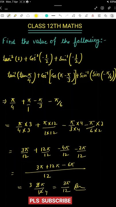 inverse trigonometric functions l class 12 maths chapter 2 l #class12maths - YouTube