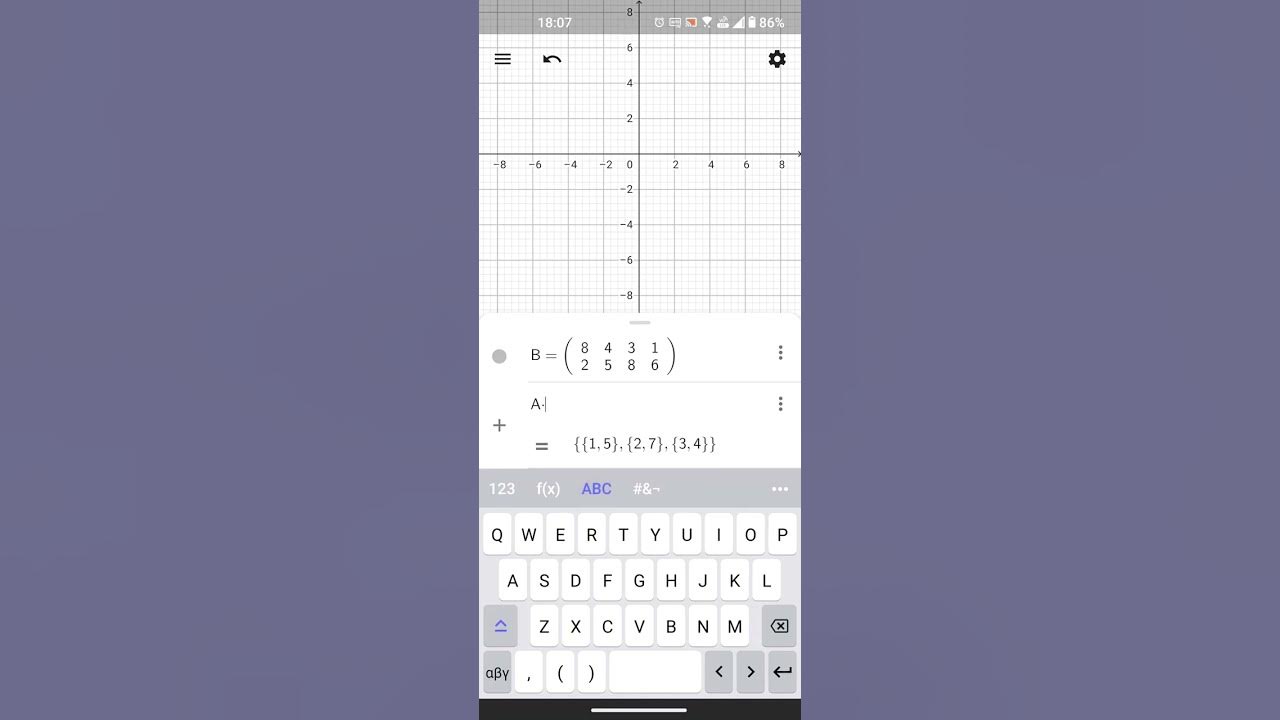 Menuliskan Matriks menggunakan aplikasi Geogebra pada Smartphone - YouTube