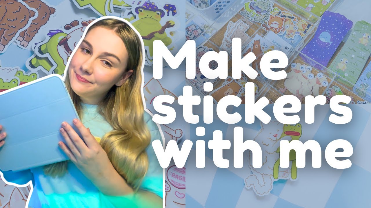 Make stickers with me || NEW PRODUCT LAUNCH get ready with me! - YouTube