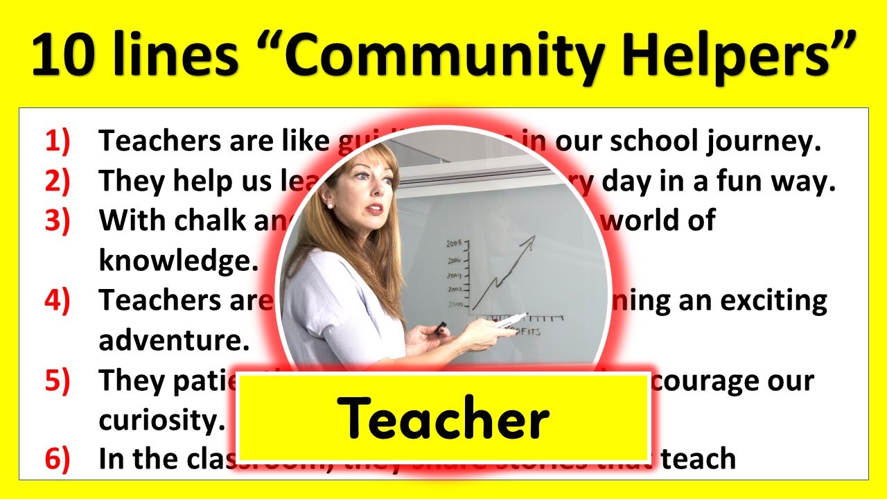 10 lines on Community Helpers Teacher | 10 lines Paragraph Teacher ...