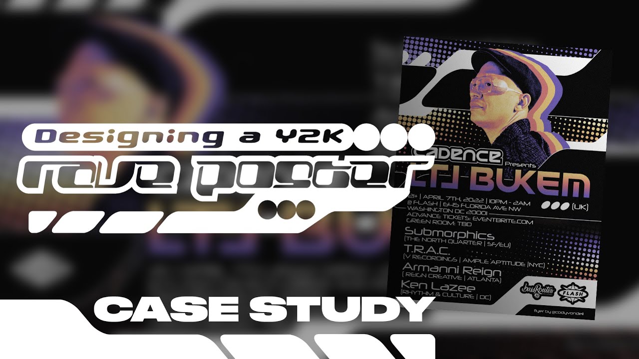 Designing a Y2K / Rave Flyer for LTJ Bukem (Photoshop, Illustrator ...