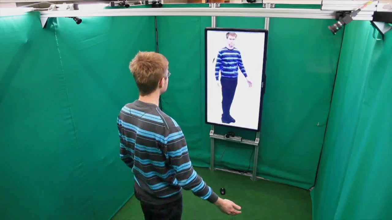 A Free-Viewpoint Virtual Mirror with Marker-Less User Interaction - YouTube