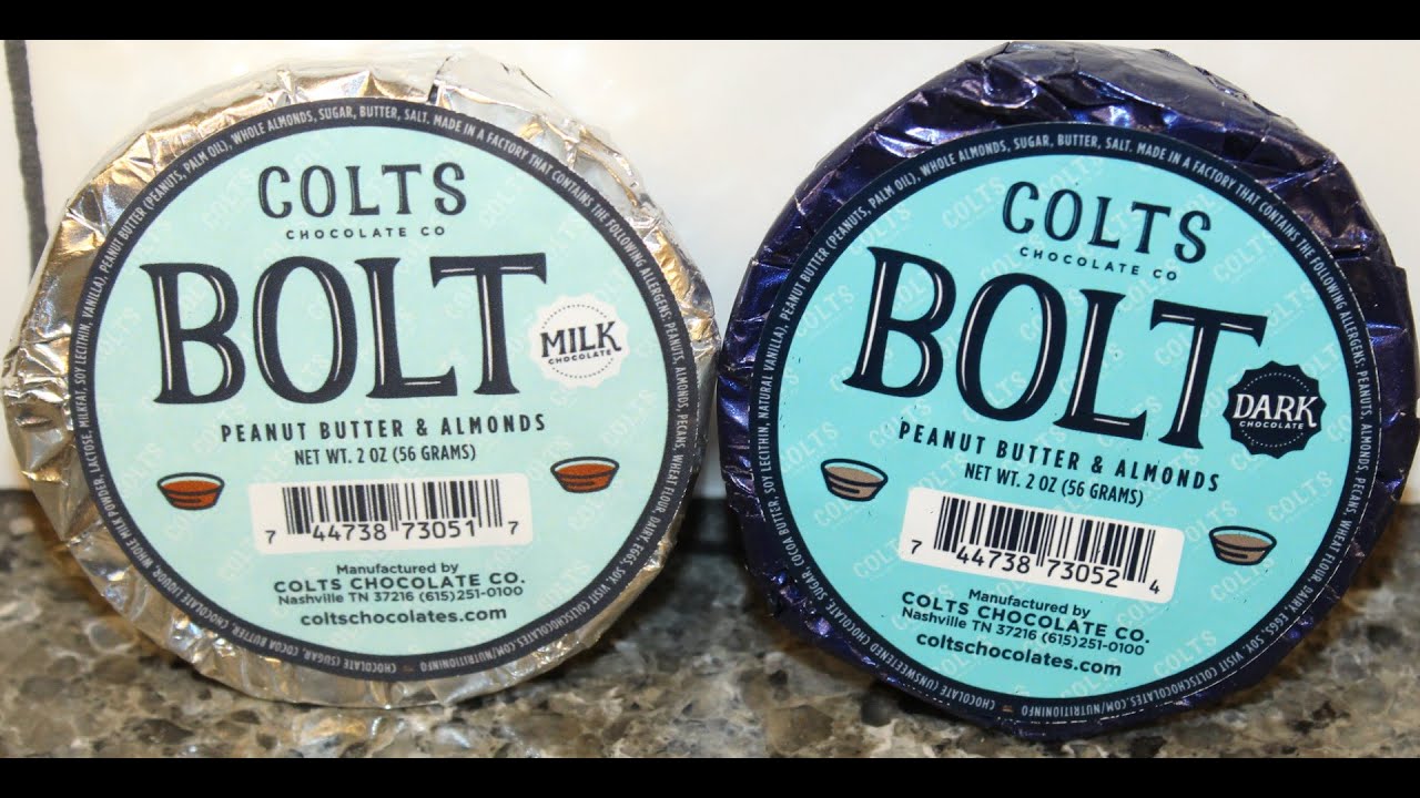 Colts Chocolate Co BOLT Peanut Butter & Almonds: Milk Chocolate & Dark ...