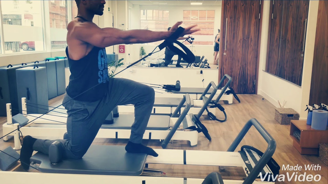 Intermediate reformer Pilates. Kneeling arm work - YouTube