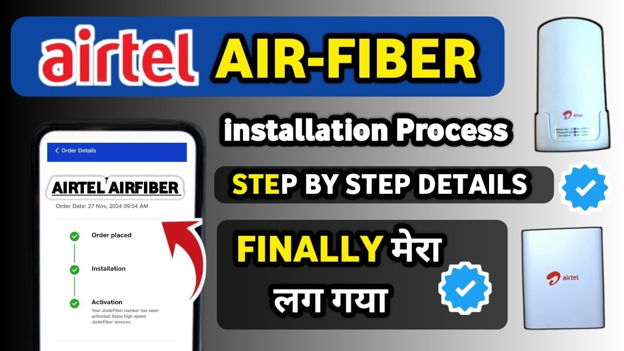 Airtel Airfiber installation process | 40 Mbps Plan Details | Unlimited ...