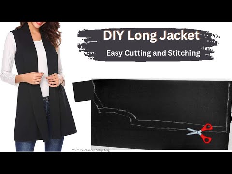 DIY Long Jacket | Easy Jacket Cutting and Stitching - YouTube