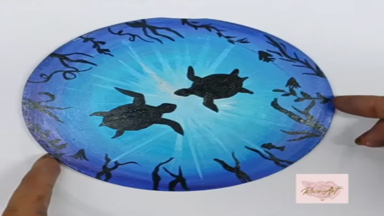 How to Paint a Sea Turtle Silhouette | Step by Step Tutorial - YouTube