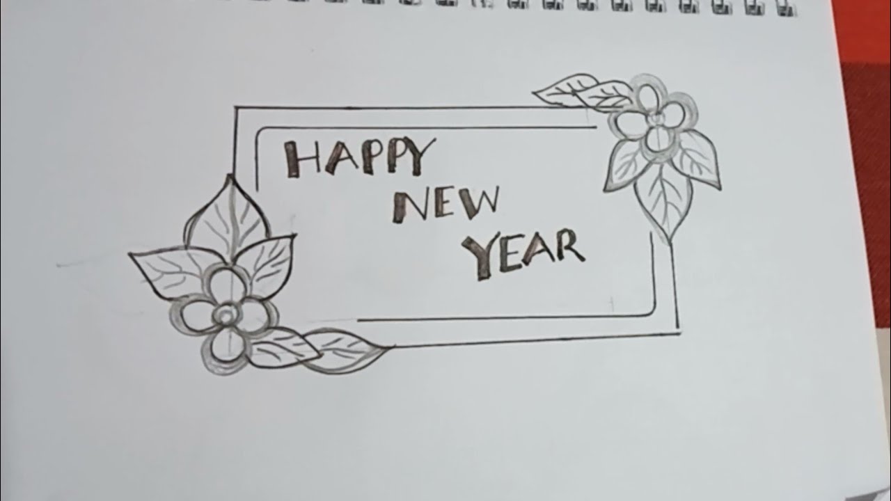 Happy New Year drawing 2026 easy step by step. - YouTube