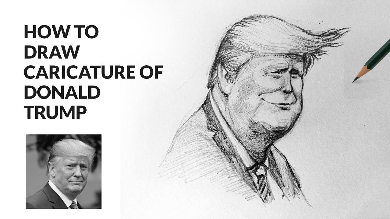 How to draw Donald Trump I Caricature drawing I Easy drawing - YouTube