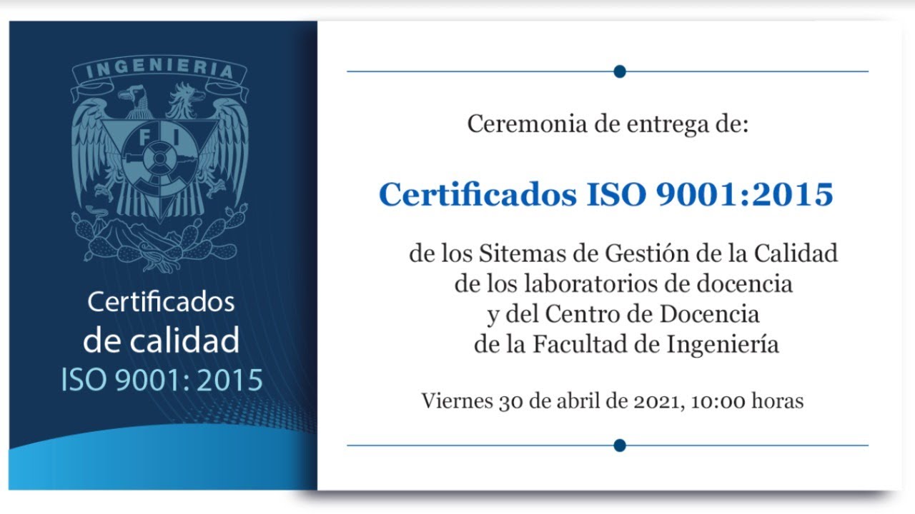 Certificados ISO 9001:2015 de los Sistemas de Gestión de Calidad de 31 ...