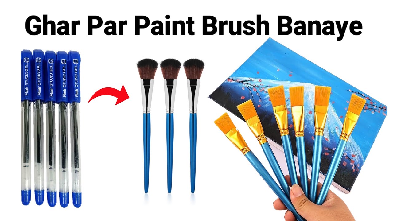 How to make paint brush at home/DIY homemade paint brush/painting ...