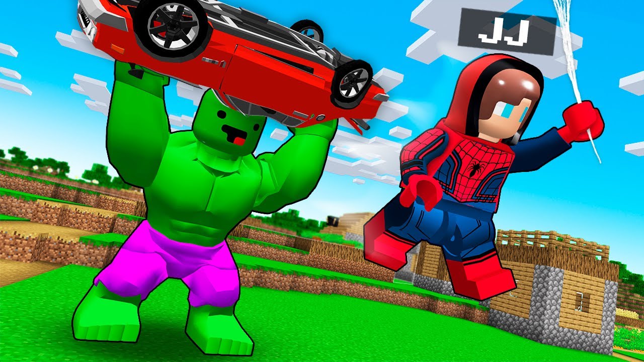 LEGO JJ SPIDER-MAN vs MIKEY HULK in Minecraft - Maizen - YouTube