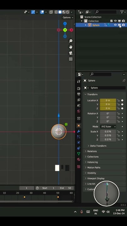 How to hide the object in animation using Disable in viewport option - YouTube