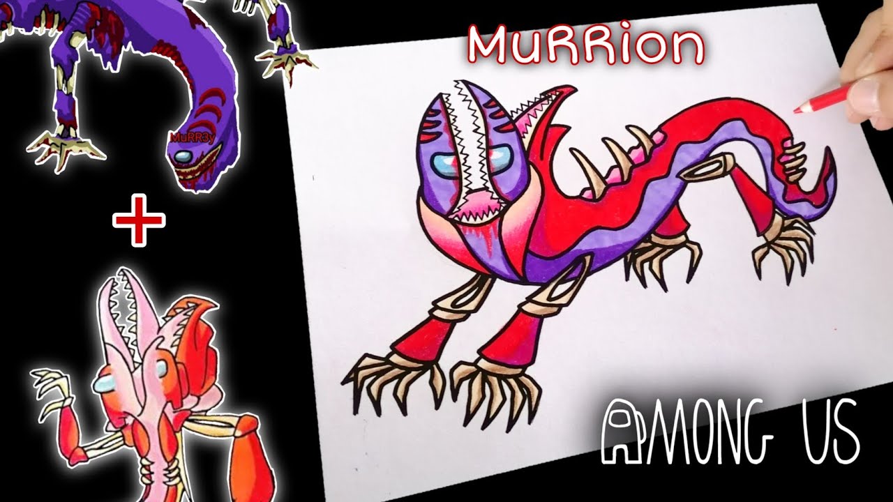 DIBUJO LA FUSIÓN DE ION Y MURR3Y ( MuRRion) DE AMONG US | CunsArt - YouTube
