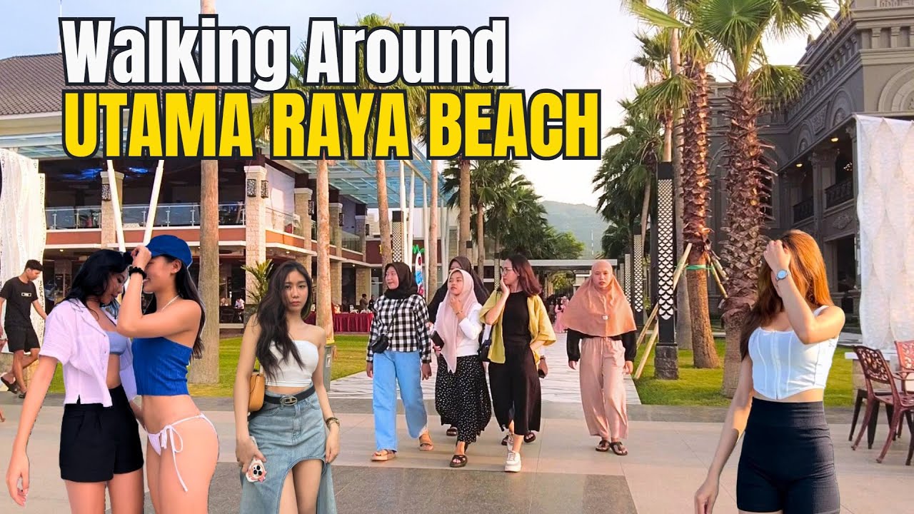 INDAH dan BERSIH ️KESAN BERJALAN SORE di PANTAI UTAMA RAYA BEACH ...