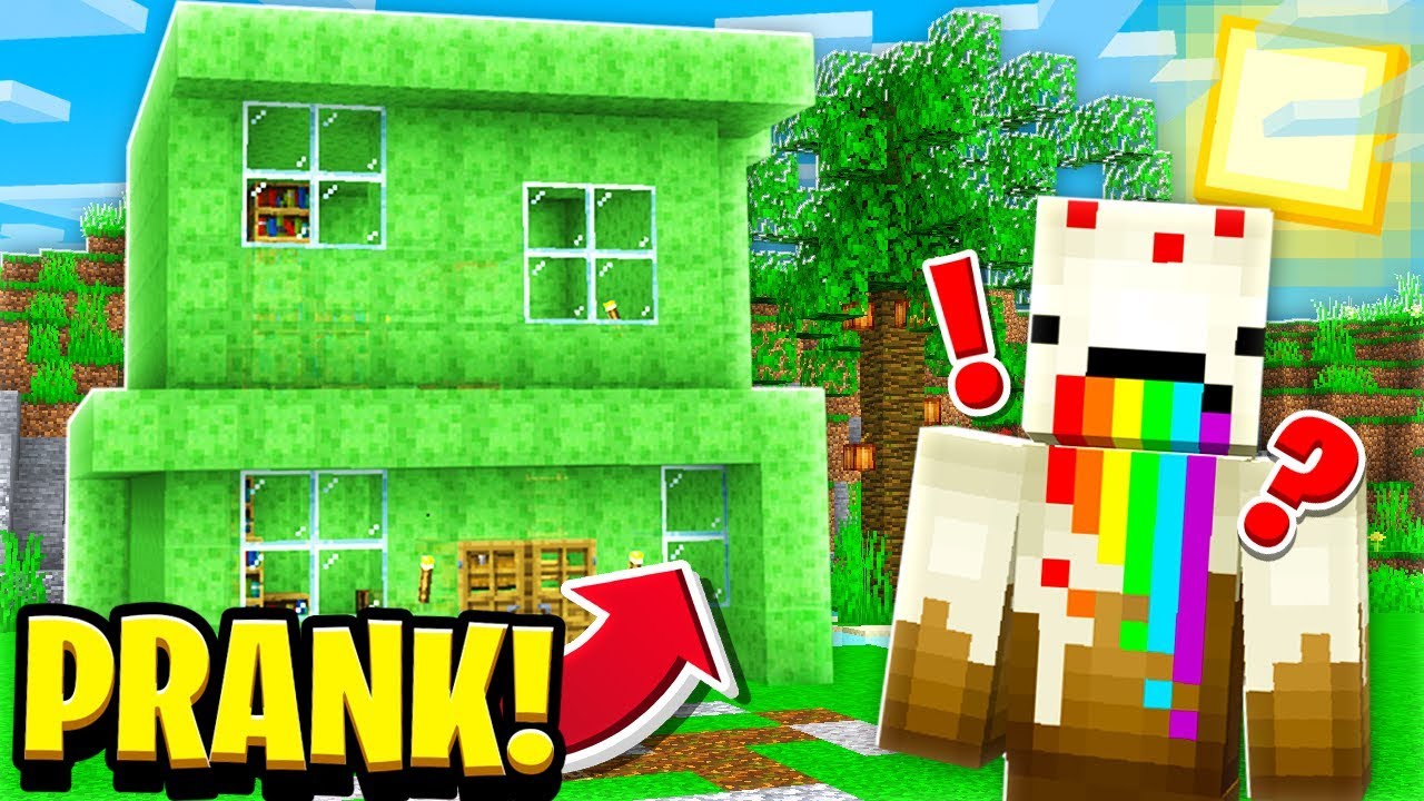 Turning My Little Brother's House into SLIME *PRANK* in Minecraft ...