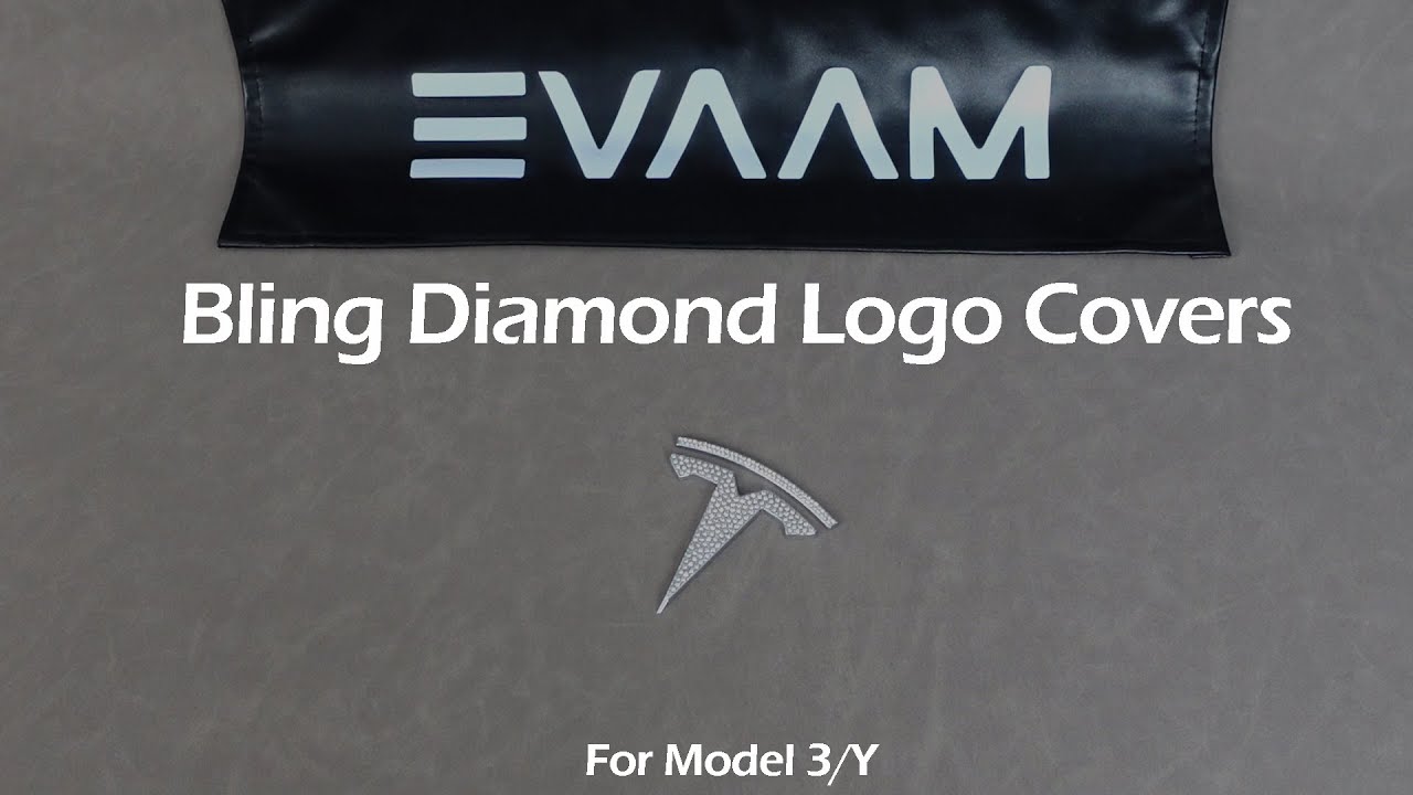 Tesla Bling Diamond Logo Covers for Model 3Y Accessories - YouTube