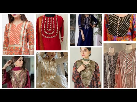New long Nack Designs with ghotta patti laces and Best latest Slevees ...