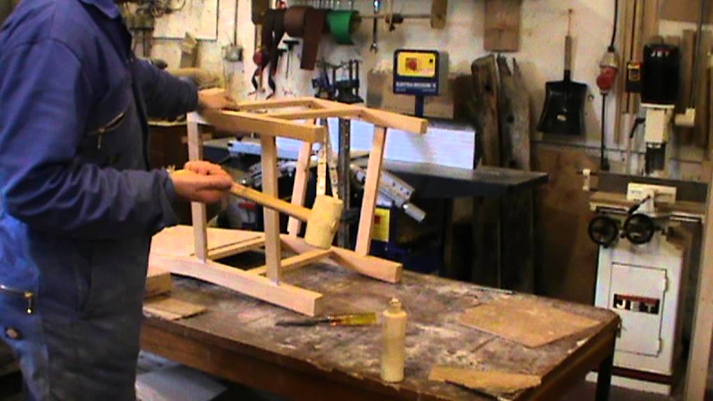 gluing up a shetland chair - YouTube
