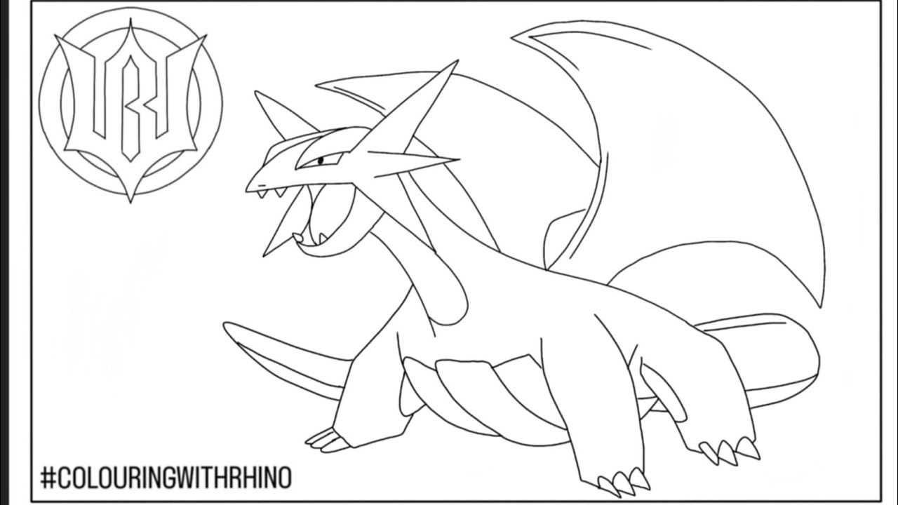 (pokemon) Salamence colouring page - YouTube