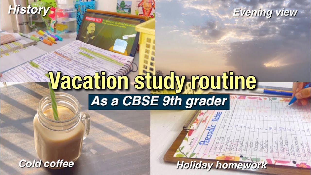 Vacation Study Vlog 💗 *As a CBSE 9th grader* Cold coffee, history ...