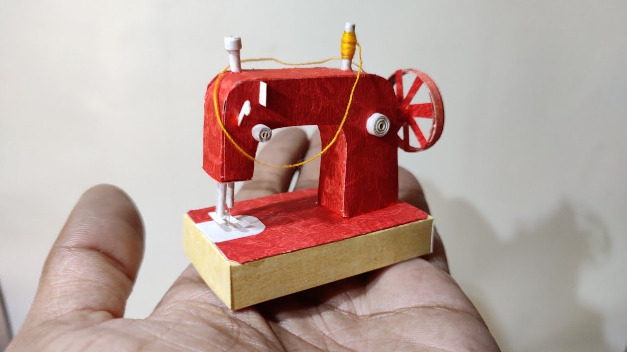 DIY MINIATURE SEWING MACHINE,PAPER CRAFT,SEWING MACHINE MAKING,how to ...