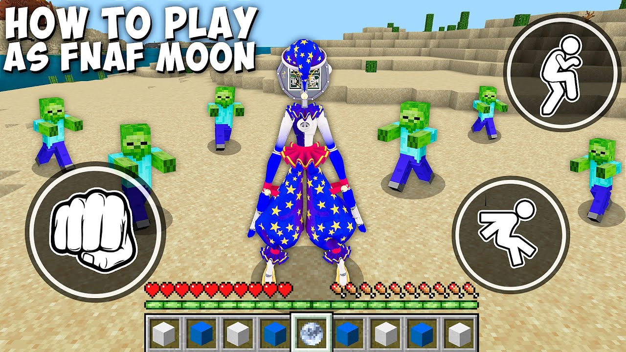 HOW TO PLAY MOONDROP FNAF in MINECRAFT! MOONDROP vs ZOMBIE Minecraft ...